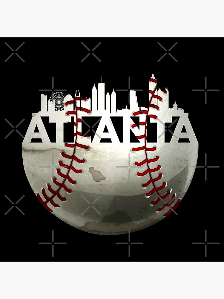 "Amazing Atlanta Baseball Ball With Atlanta Skyline" Poster by Urosek ...
