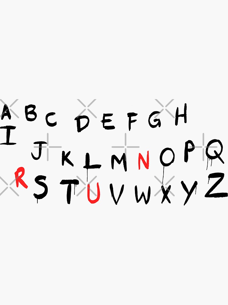 "Stranger Things – Lights, Letters, Run" Sticker by fandemonium | Redbubble