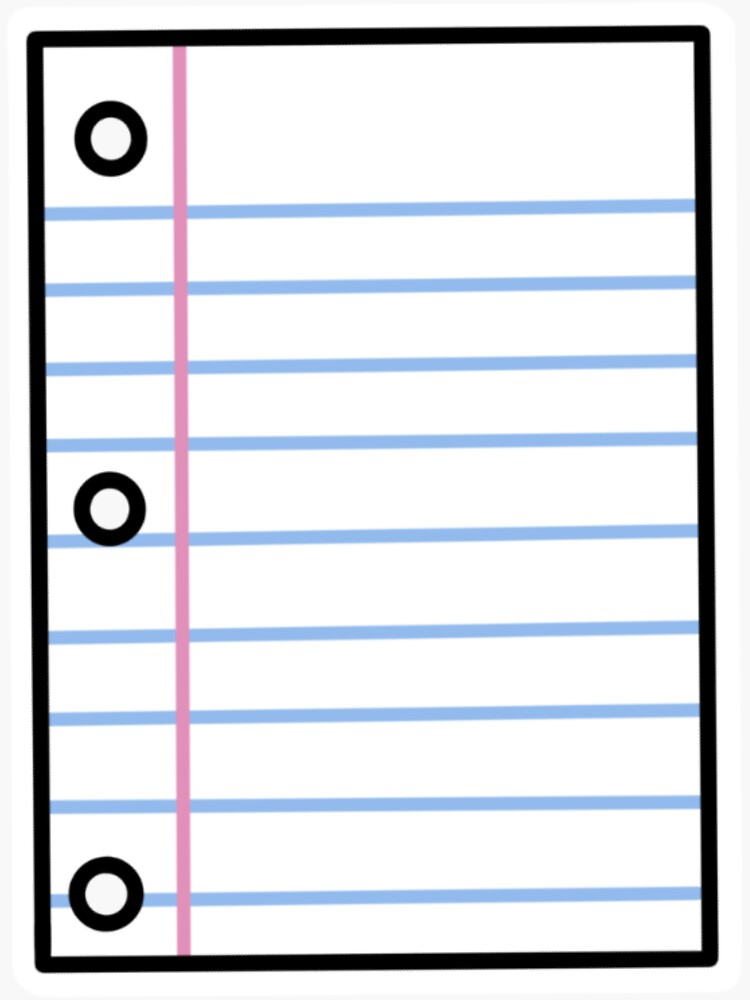 "Notebook Paper" Sticker for Sale by Teagan-theMaker | Redbubble