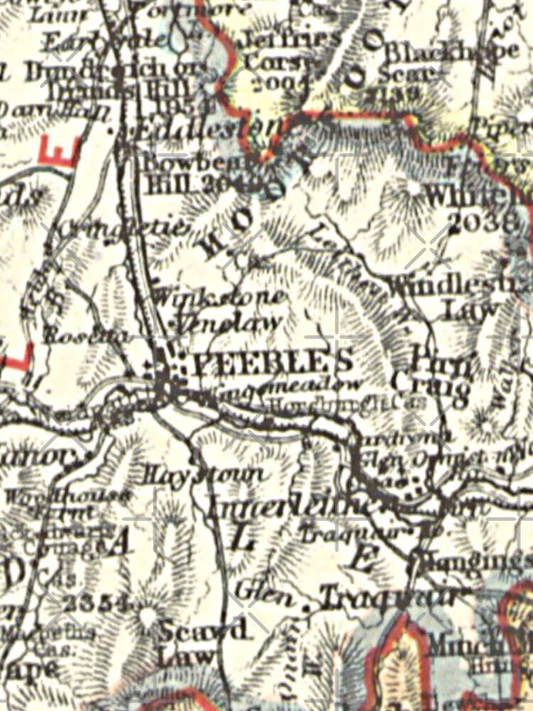 "PEEBLES & surrounding area map 1899" T-shirt for Sale by yourscotland ...