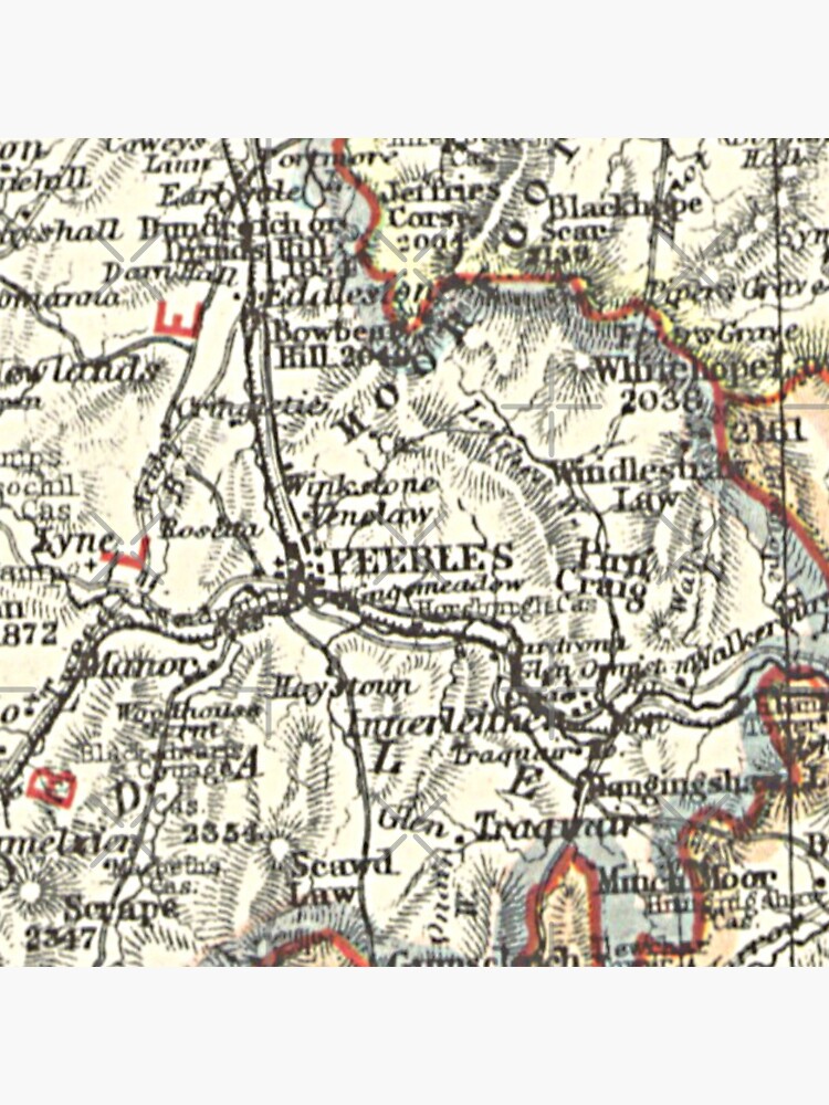 "PEEBLES & surrounding area map 1899" Sticker for Sale by yourscotland ...
