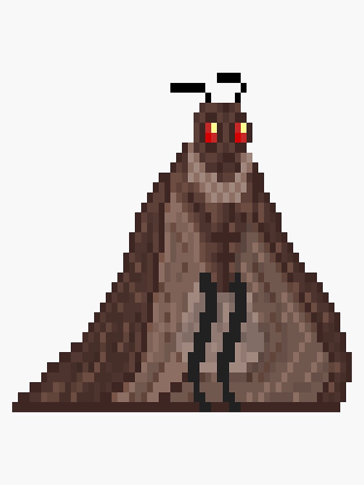 "Mothman Pixel art" Sticker for Sale by Jimmy-Chop | Redbubble