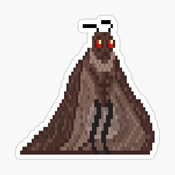 "Mothman Pixel art" Sticker for Sale by Jimmy-Chop | Redbubble