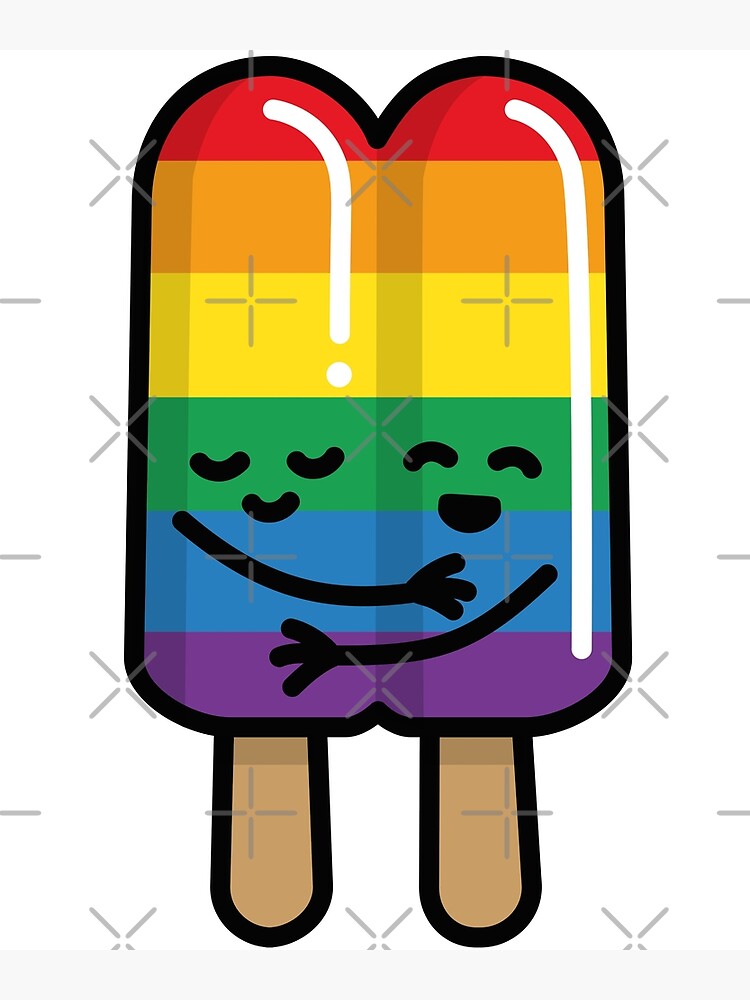 Gay Marriage Popsicle Rainbow Flag Lgbt Acceptance Poster By Laundryfactory Redbubble