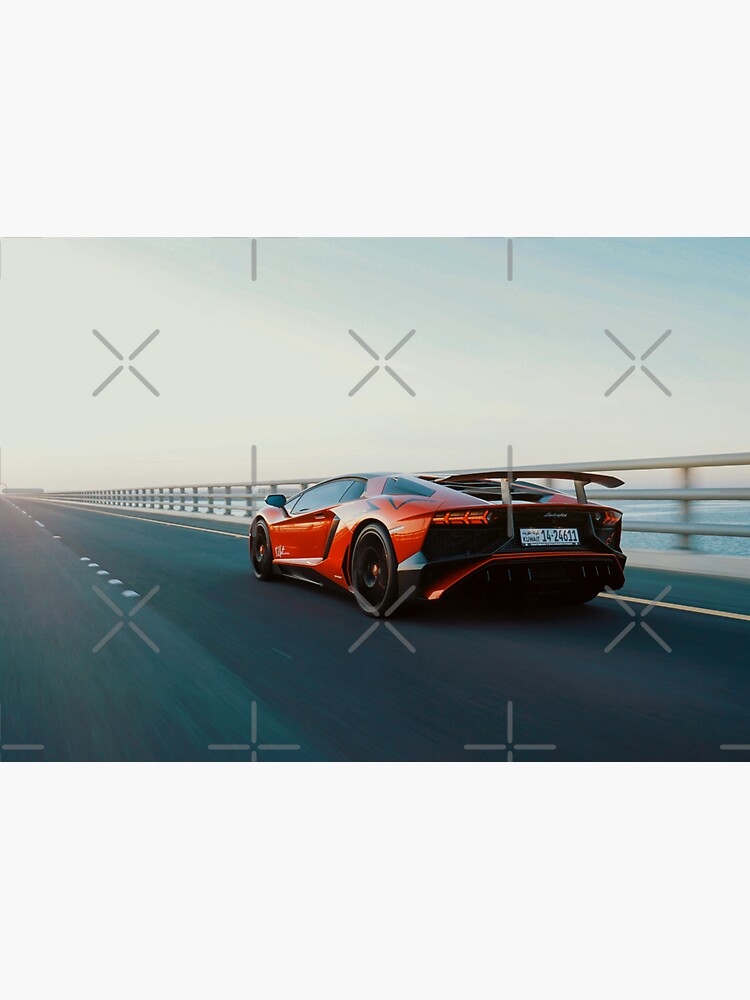 "Red Lamborghini Side View By The Sea Picture" Sticker by DailyDrive ...