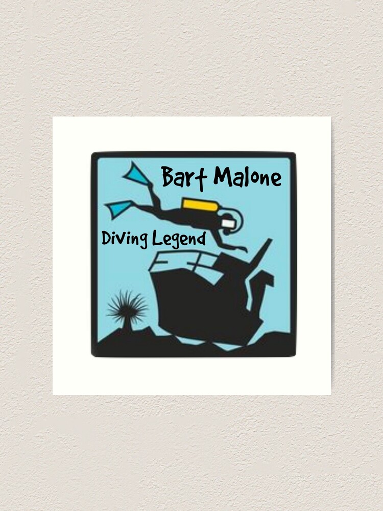 "Bart Malone Diving Legend" Art Print for Sale by rcassway03 | Redbubble