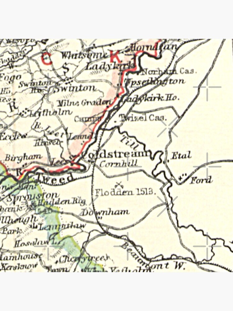 "COLDSTREAM & surrounding area map 1899" Sticker for Sale by ...