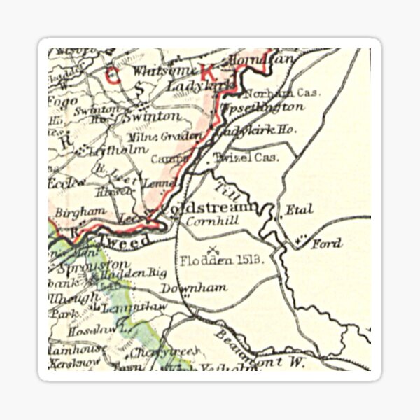 "COLDSTREAM & surrounding area map 1899" Sticker for Sale by ...