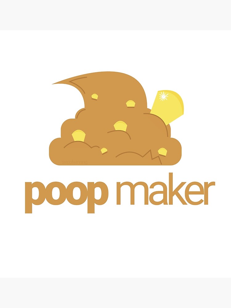 "poop maker poop with corn funny hilarious meme emoji design full color ...