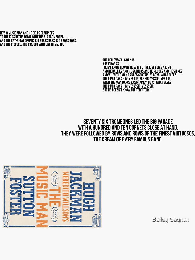 "The Music Man - sticker pack 1" Sticker for Sale by gaileybagle ...