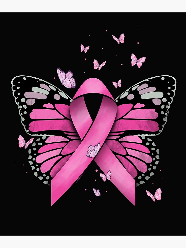 "Pink Butterfly Breast Cancer Awareness Month" Poster for Sale by ...