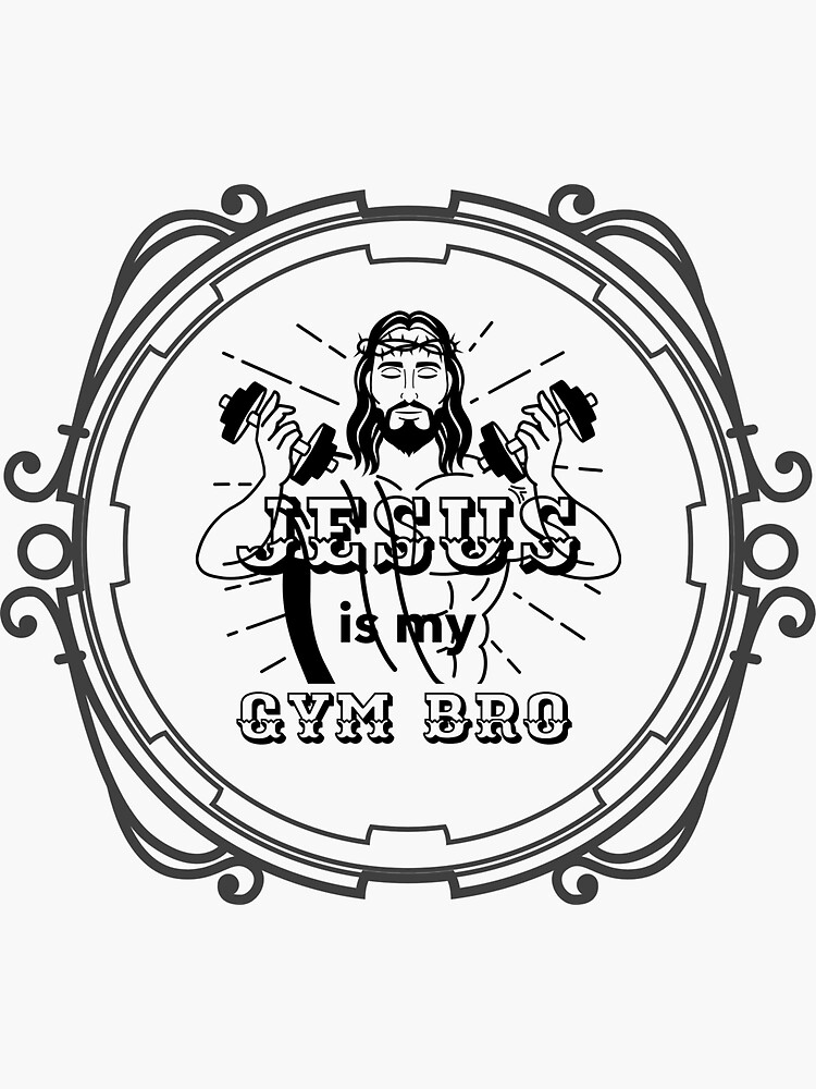 "Jesus is my Gym Bro Tees" Sticker for Sale by 42-Designs | Redbubble