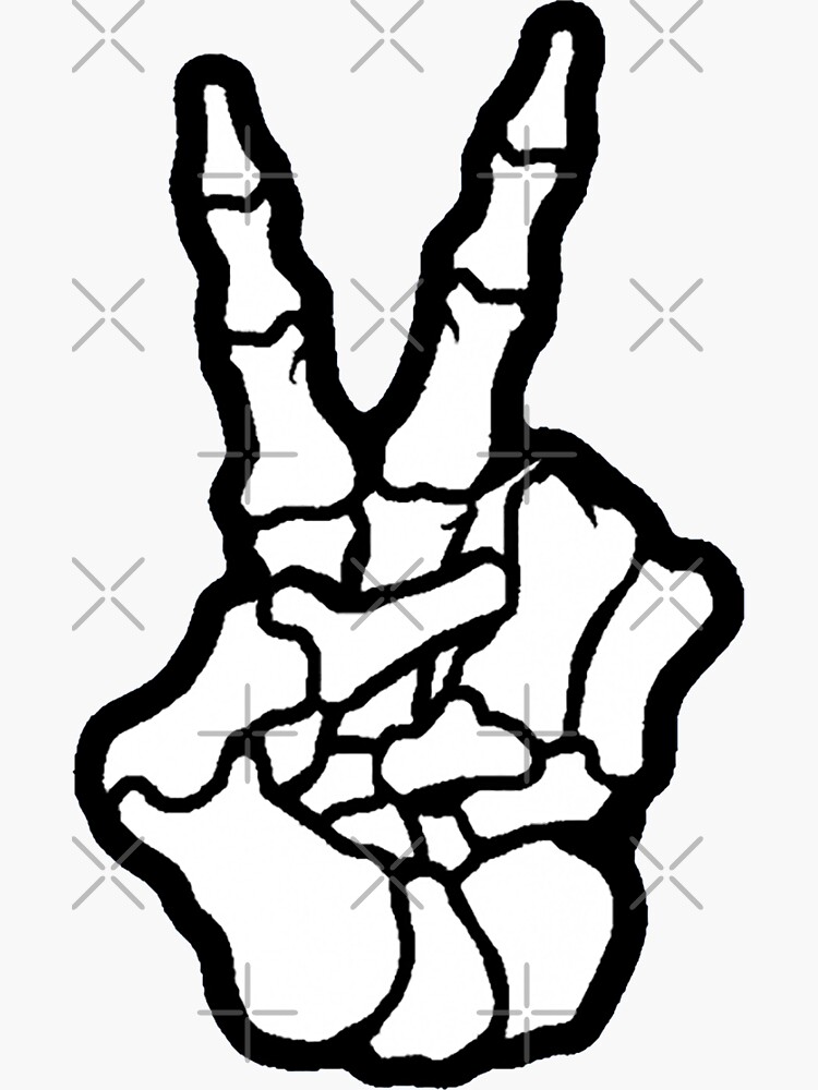 "Skeleton Hand Peace Sign" Sticker for Sale by unionpride | Redbubble
