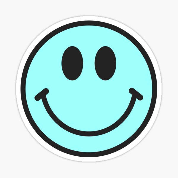 "teal smiley face" Sticker for Sale by illustrationsbm | Redbubble