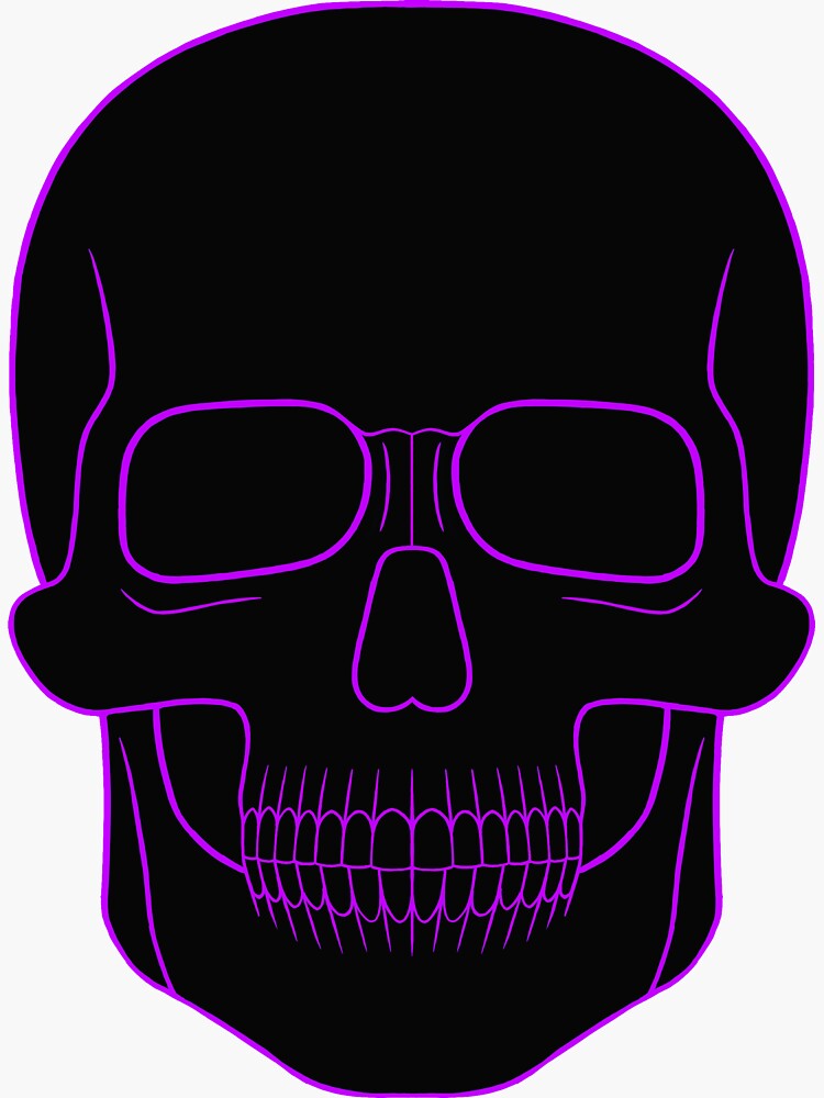 "Creepy Line Art Purple Skull" Sticker by Acid-Dragon | Redbubble