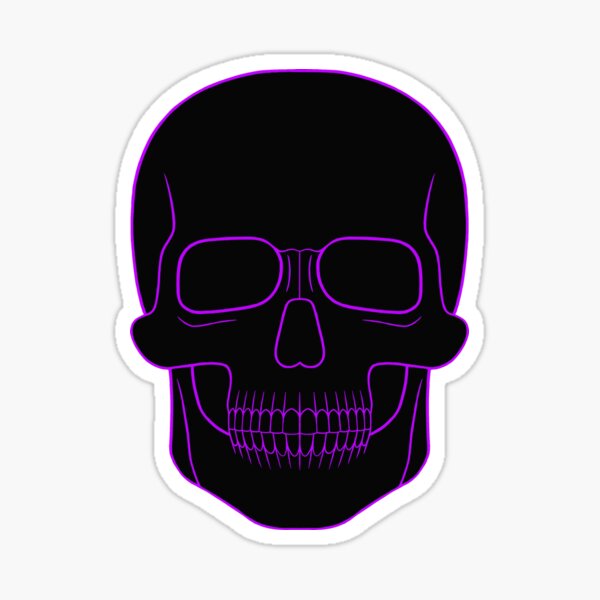 "Creepy Line Art Purple Skull" Sticker by Acid-Dragon | Redbubble