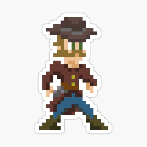 "Cowboy Pixel Art" Sticker for Sale by PixelPebble | Redbubble
