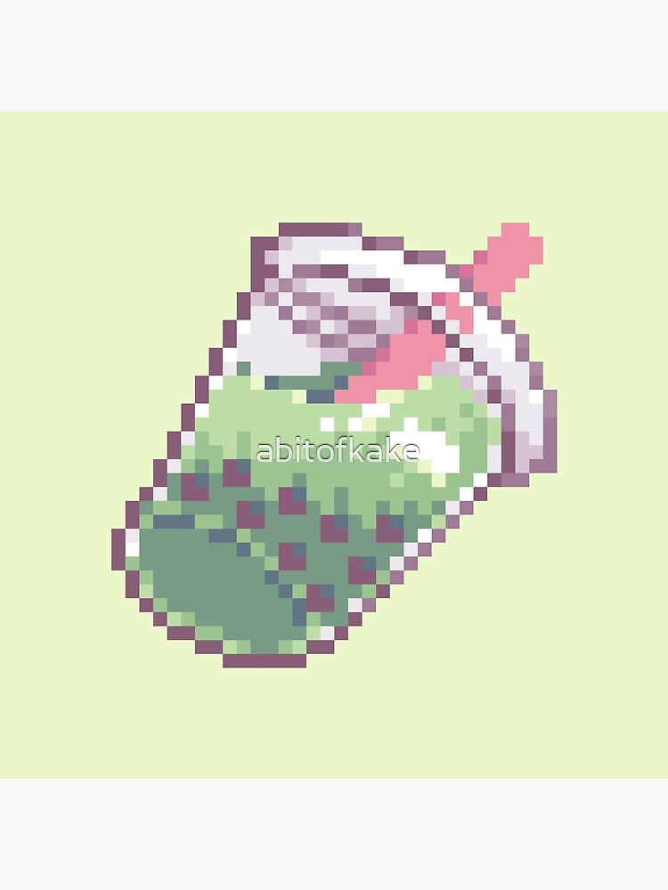 "pixel matcha boba tea " Art Print for Sale by abitofkake | Redbubble