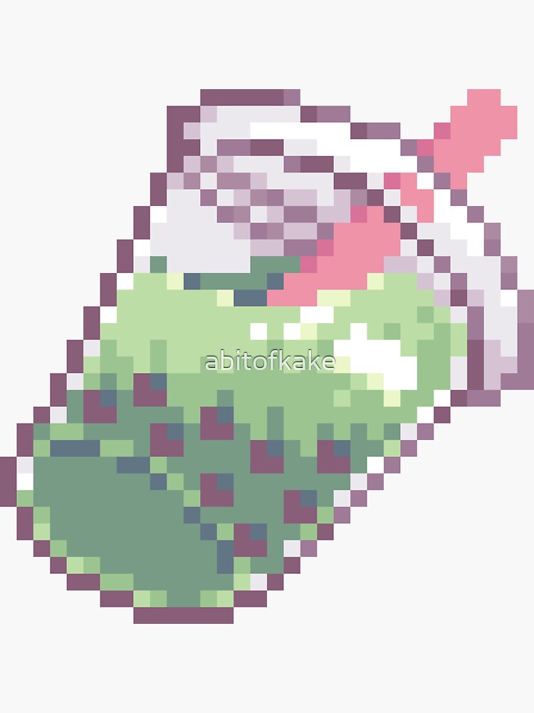 "pixel matcha boba tea " Sticker for Sale by abitofkake | Redbubble