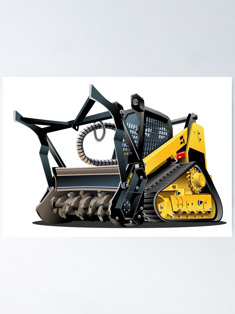 "Cartoon Land Clearing Mulcher" Poster for Sale by Mechanick | Redbubble