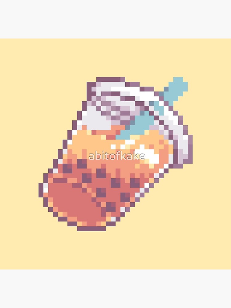 "pixel mango boba tea " Art Print for Sale by abitofkake | Redbubble