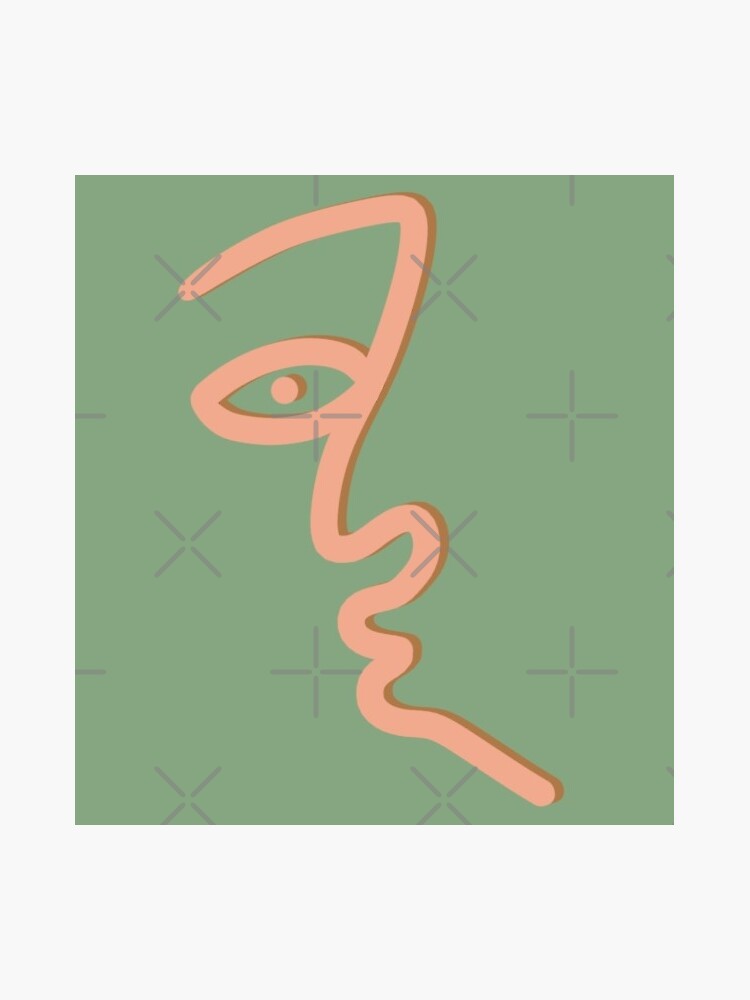 "minimalist half-face aesthetic" Sticker for Sale by groovish | Redbubble