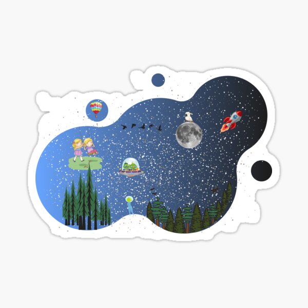 "Outer space design " Sticker for Sale by cutenessing | Redbubble