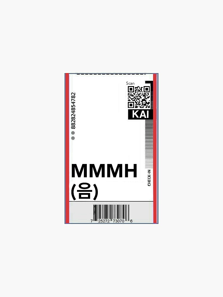"Mmmh - Kai, scan Airplane Ticket (read desc)" Sticker for Sale by HM ...