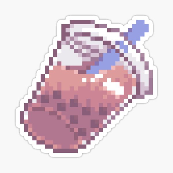 "pixel chocolate boba tea" Sticker for Sale by abitofkake | Redbubble