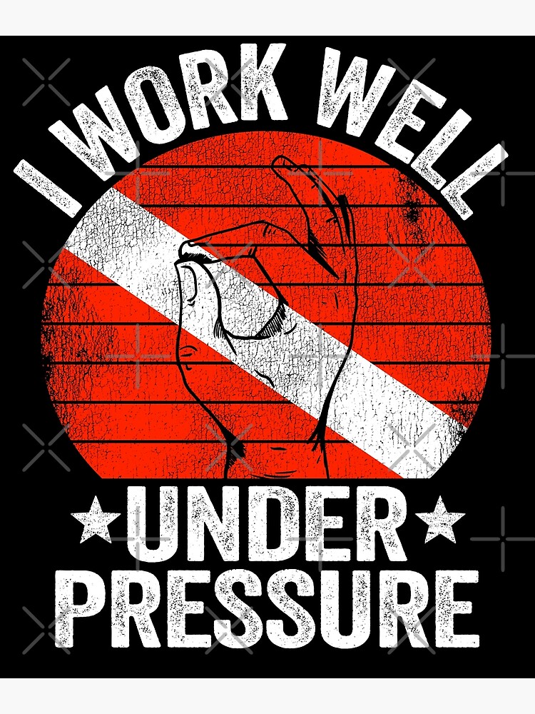 Diving Diver Down Flag Work Well Under Pressure Premium Matte Vertical ...