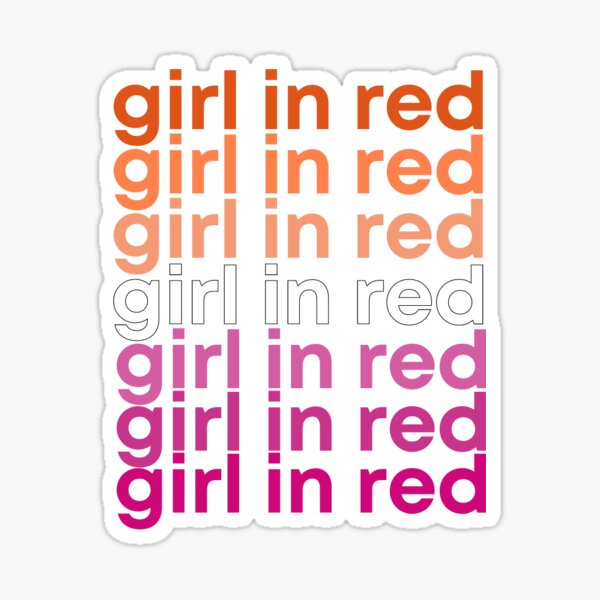 "Girl in Red Lesbian Pride Color Sticker" Sticker for Sale by ...