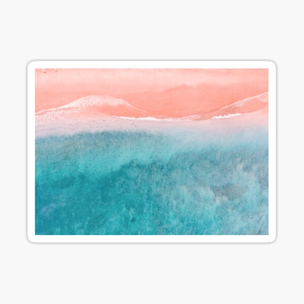 "Pink Beach Ocean Waves" Sticker for Sale by artworld11 | Redbubble
