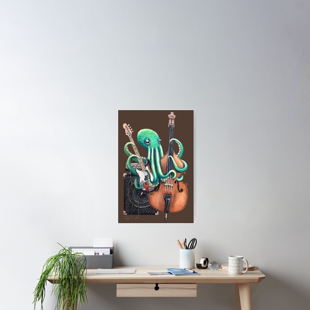 "OctoBass" Poster for Sale by GardenPartyArt | Redbubble