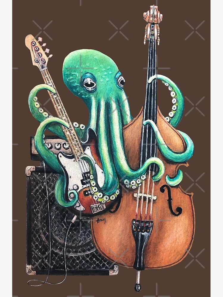 "OctoBass" Poster for Sale by GardenPartyArt | Redbubble