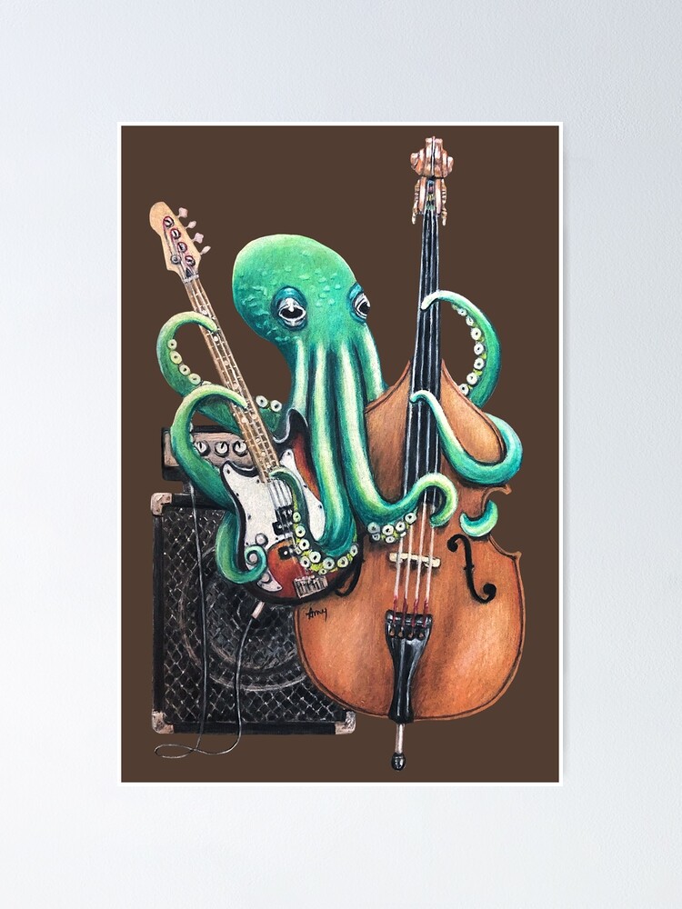 "OctoBass" Poster for Sale by GardenPartyArt | Redbubble