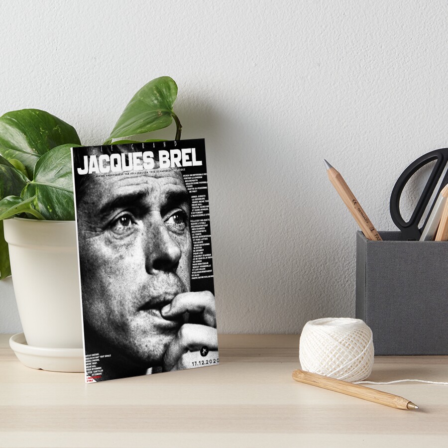 "Poster of Jacques Brel with the lyrics of : "La quête"" Art Board ...