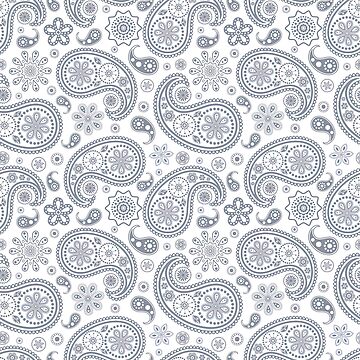 "Grey Paisley Pattern, Grey Paisley floral seamless Pattern, Grey ...