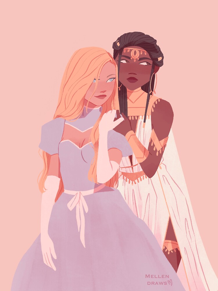 "Celaena and Nehemia" Sticker for Sale by Mellendraws | Redbubble