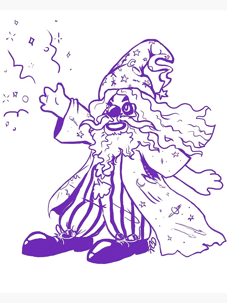 Wizard Graffiti Clown Fastnacht Day Colorful Wizard With Hat And