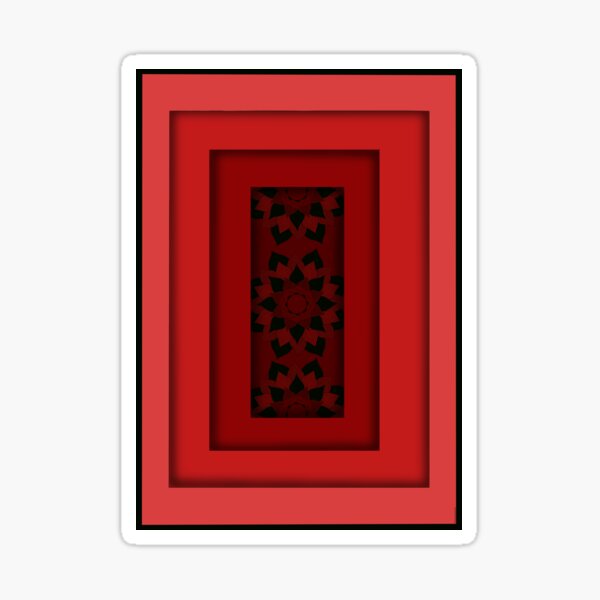 "Red Rectangle Pattern | Mandala Art " Sticker for Sale by ...