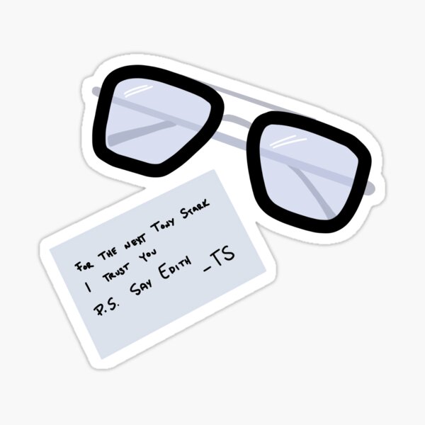 "Edith glasses and note from TS " Sticker for Sale by localintrovert ...