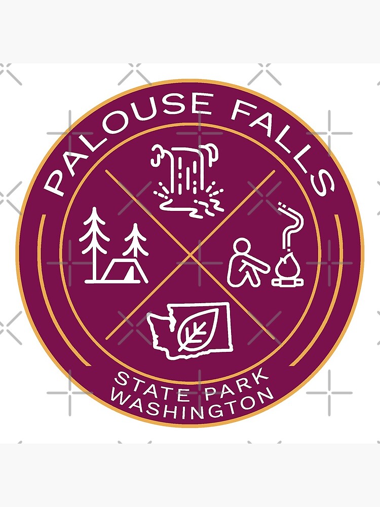 "Palouse Falls State Park Heraldic Logo" Art Print by VanyaKar | Redbubble
