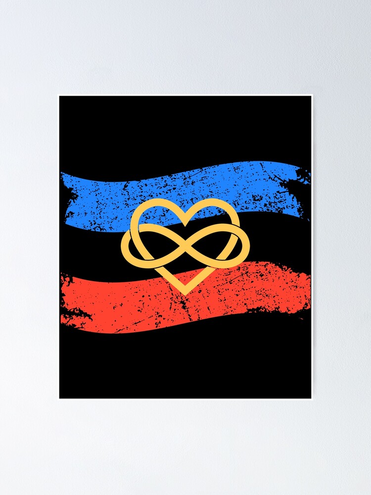 Póster «Bandera de poliamor de corazón infinito Estampado de orgullo ...