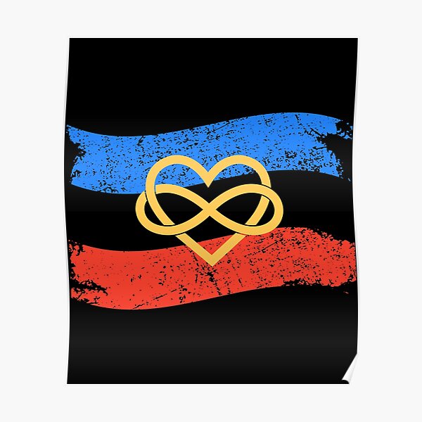 Póster «Bandera de poliamor de corazón infinito Estampado de orgullo ...