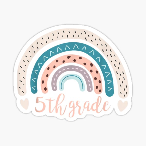 "5th Grade Rainbow Girls Boys Teacher Team Fifth Grade Squad" Sticker ...