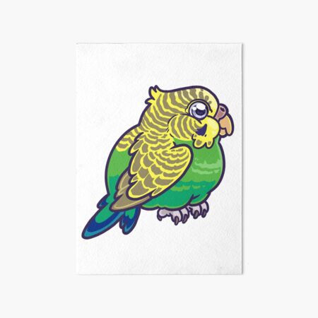 "Cute Chibi Green Parakeet - Female" Art Board Print by itcouldbechibi ...