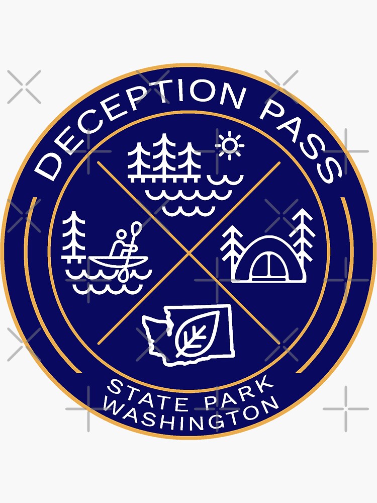 "Deception Pass State Park Heraldic Logo" Sticker for Sale by VanyaKar ...