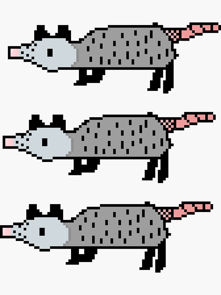 "pixel possum parade" Sticker for Sale by crazylazygirl | Redbubble