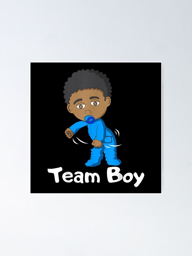 Póster «Género Revelación Party Team Boy Cute Flossing Black» de ...