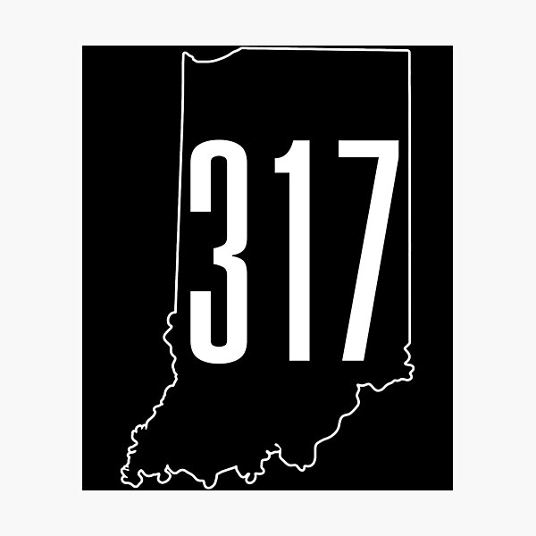 Lámina fotográfica «Código de área 317 Indianapolis Indiana Mapa» de ...